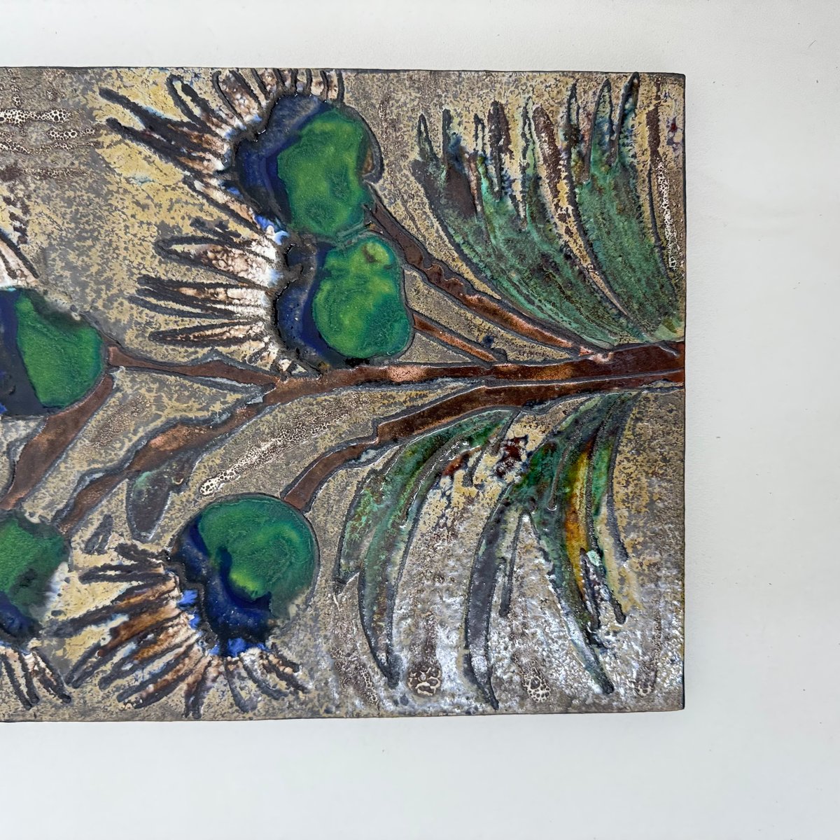 Handmade Ceramic Thistle Wall Plaque from Ruscha, Germany, 1970s for ...