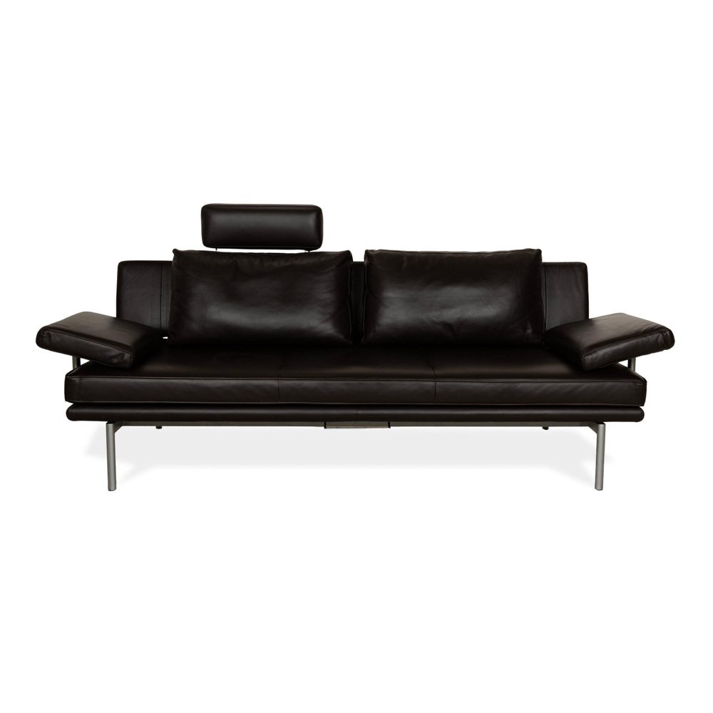 Living Platform Leather Three-Seater Brown Sofa from Walter Knoll for ...