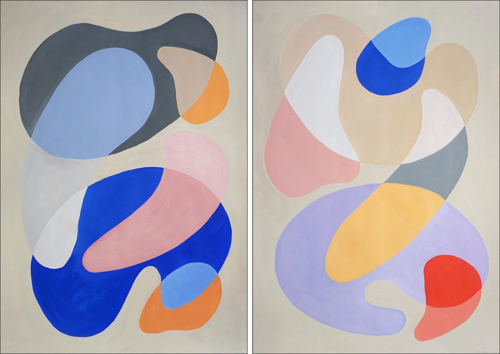 Ryan Rivadeneyra, Two Dancers Diptych, 2025, Acrylic on Watercolor ...