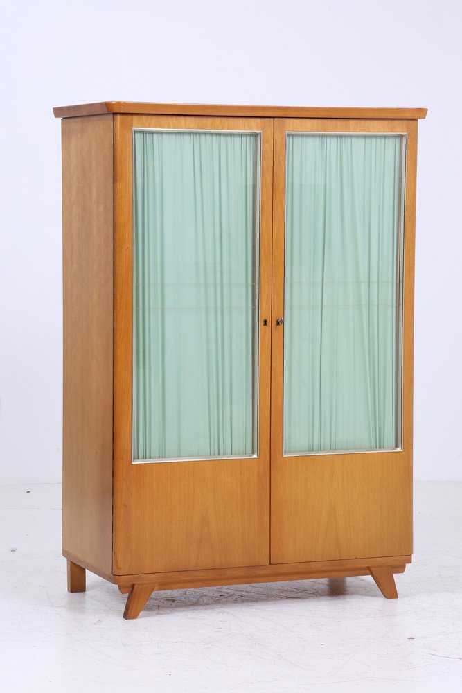 Vintage Glass Linen Cabinet with Decorative Inserts, 1960s for sale at ...