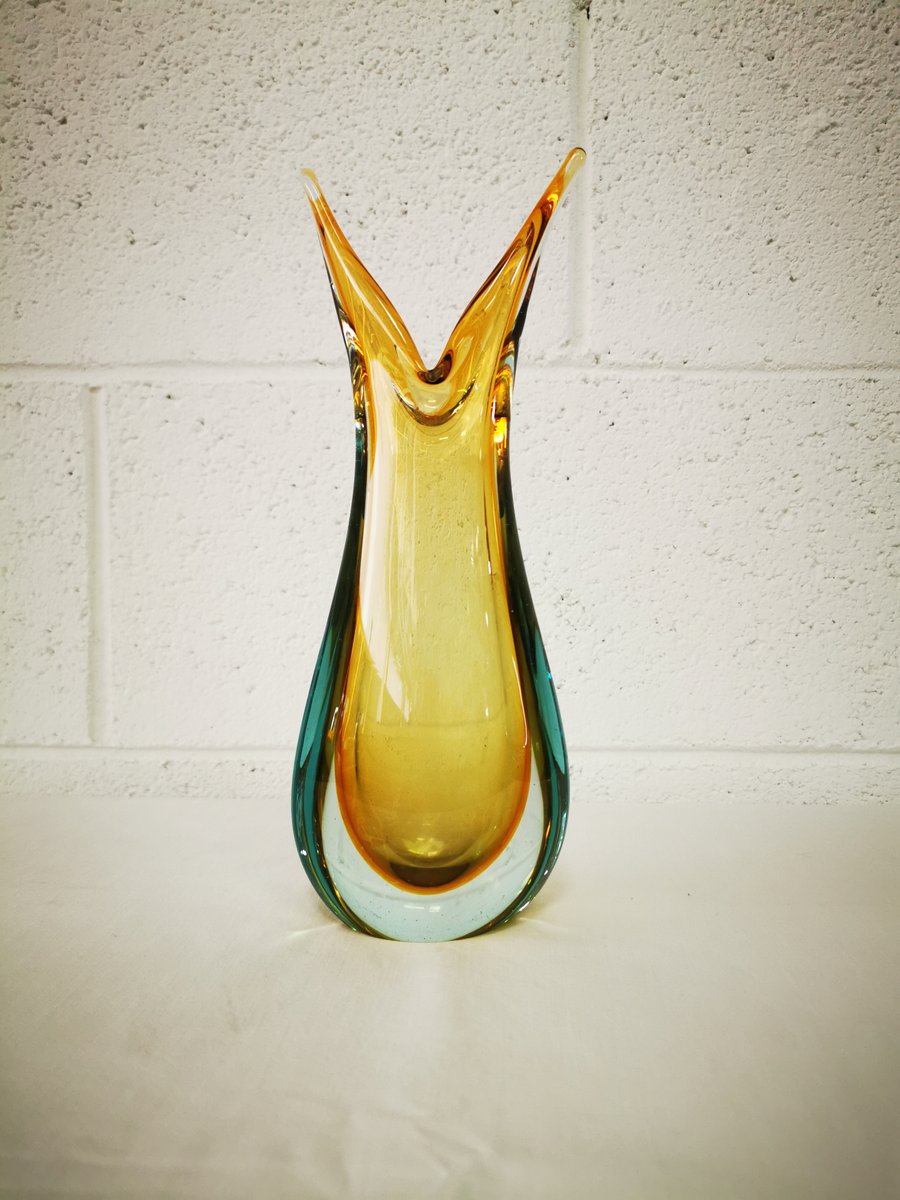 Single Flower Vase in Murano Submerged Glass by Archimede Seguso for ...