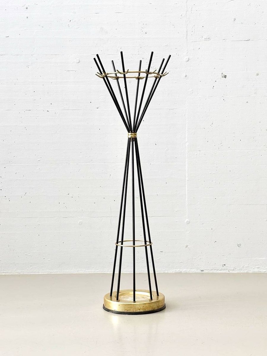 Italian Rotating Umbrella Stand with Brass Elements, Italy, 1950s for ...