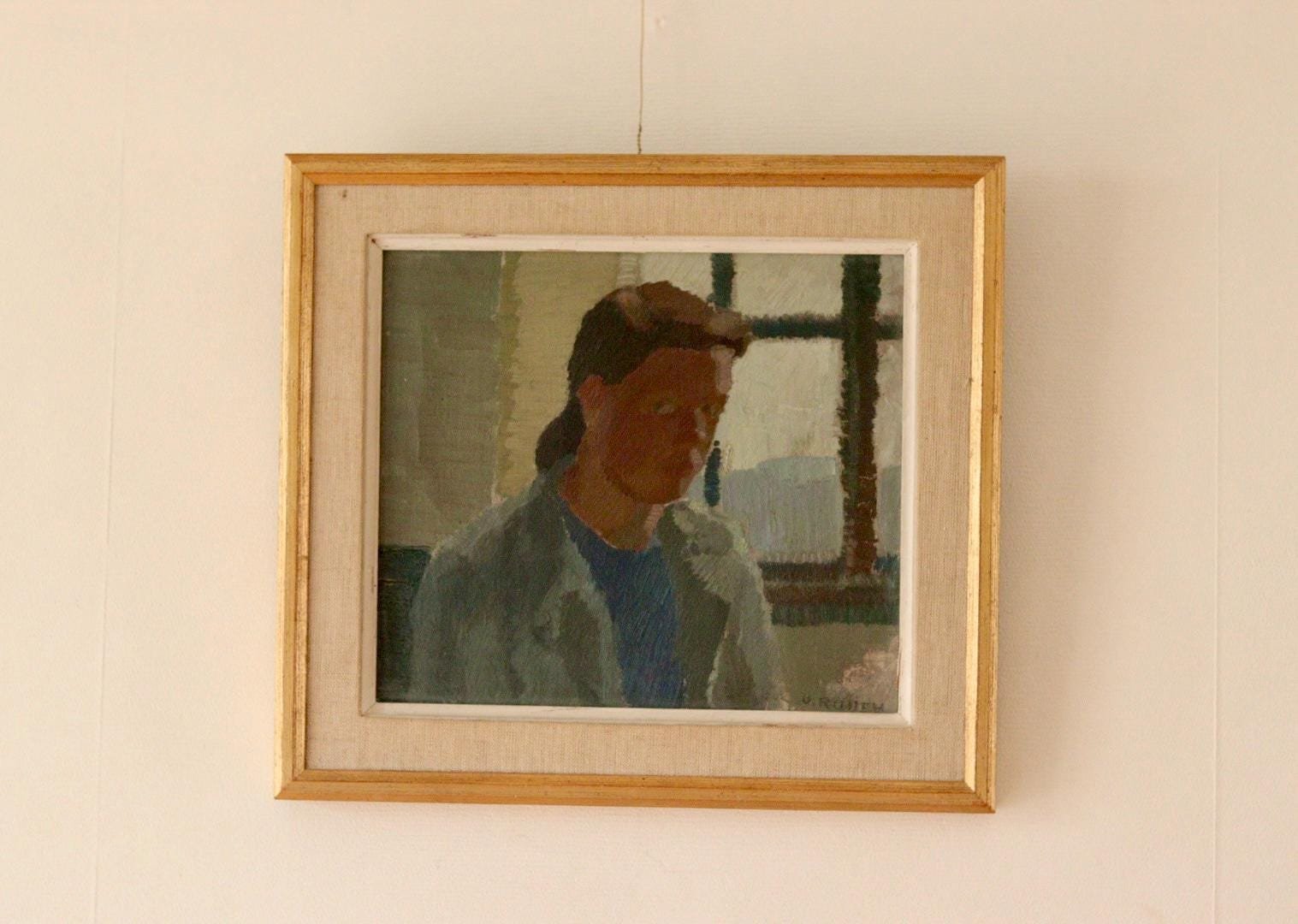 Ulla Ruuth Haglund, Portrait, 1960s, Oil on Panel for sale at Pamono