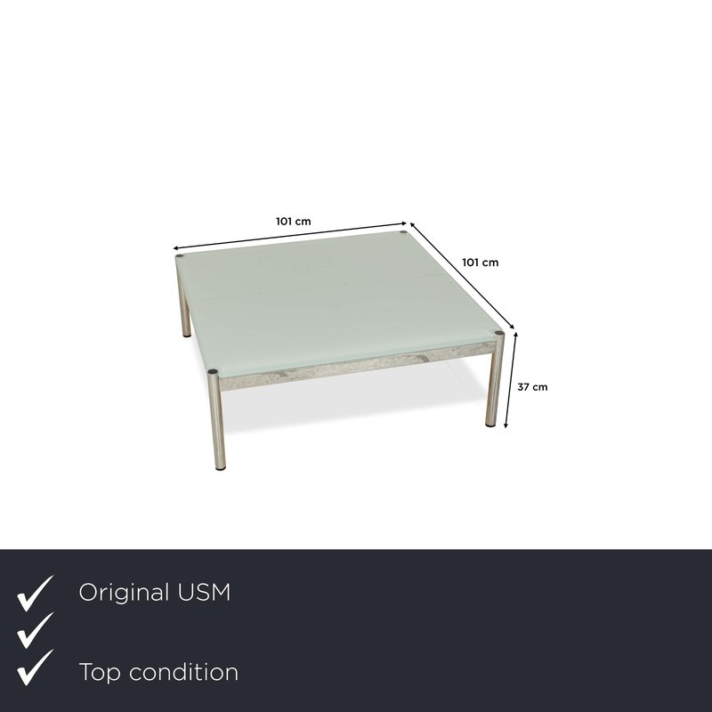 Blue and Silver Glass Coffee Table from USM Haller for sale at Pamono