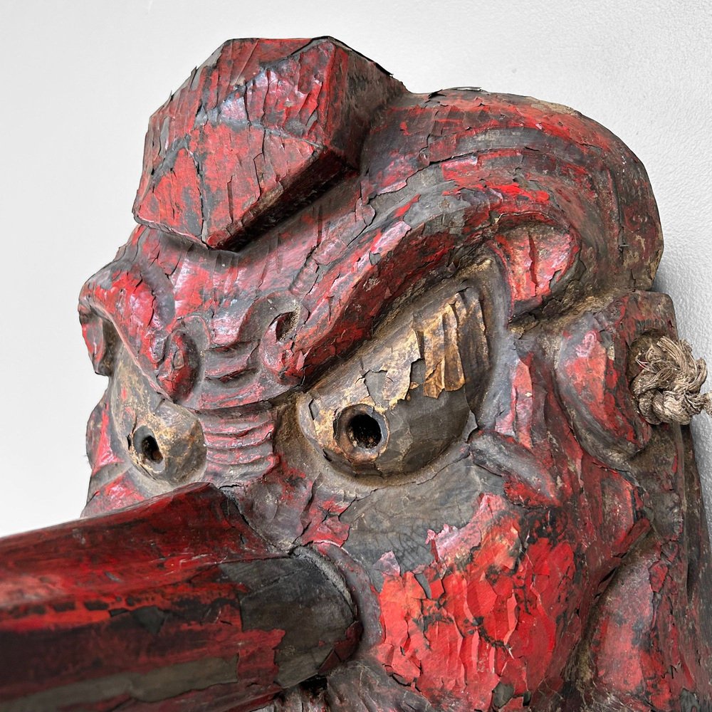 Authentic Wooden Tengu Mask, Japan, 1920s for sale at Pamono