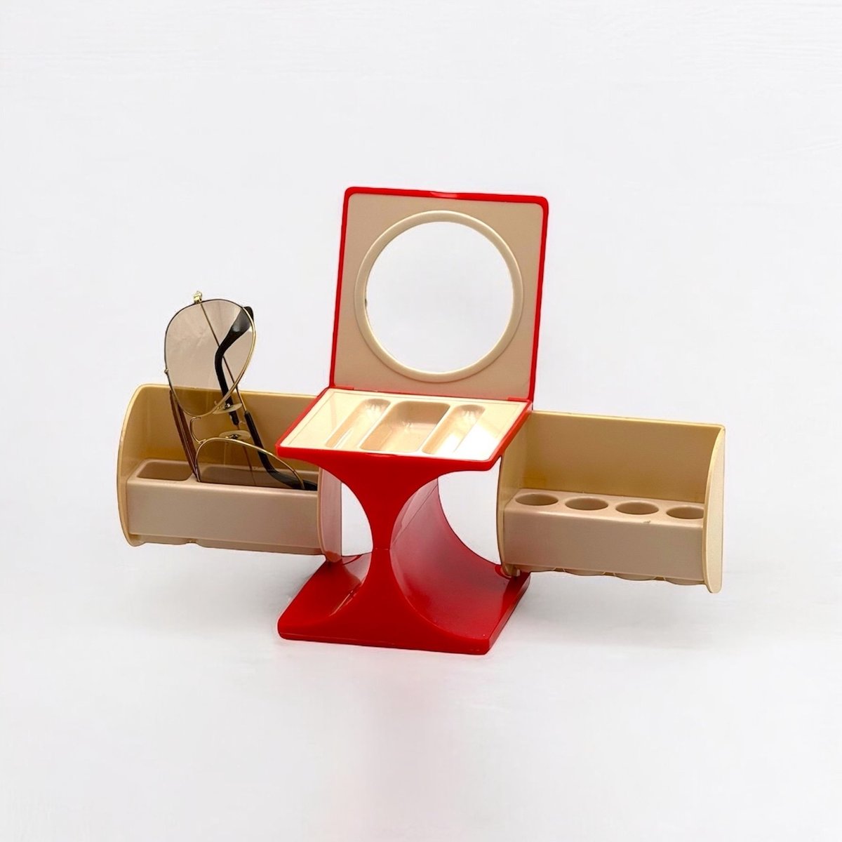 Vintage Red Vanity Box with Mirror, 1970s for sale at Pamono