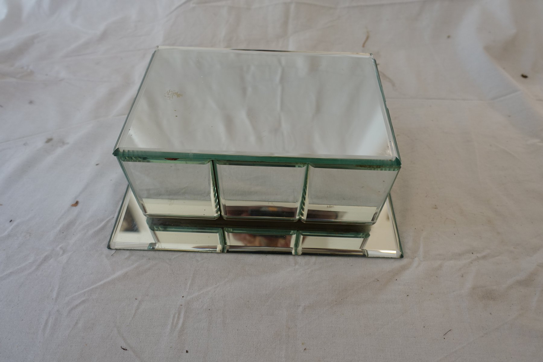 Vintage Smoking Set with Mirrored Glass, 1950s for sale at Pamono
