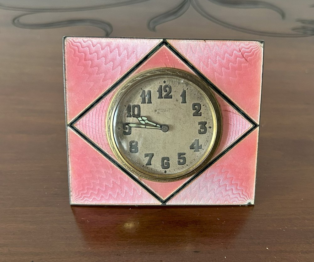 Art Deco Table Clock from Henry Capt Genève, 1930s for sale at Pamono