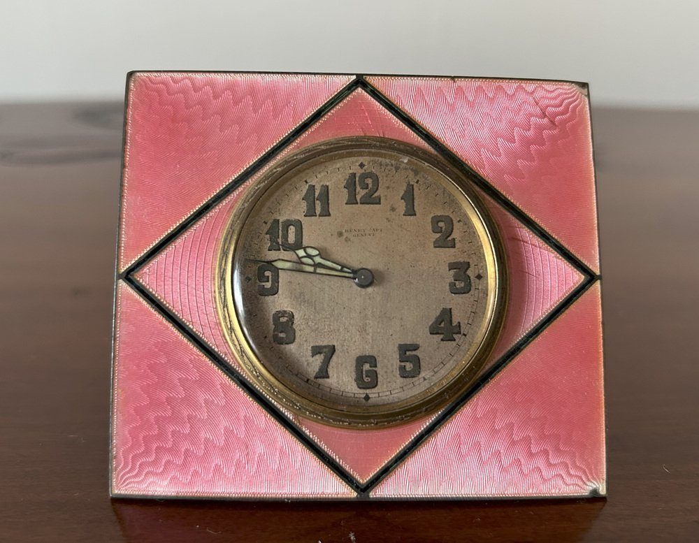 Art Deco Table Clock from Henry Capt Genève, 1930s for sale at Pamono