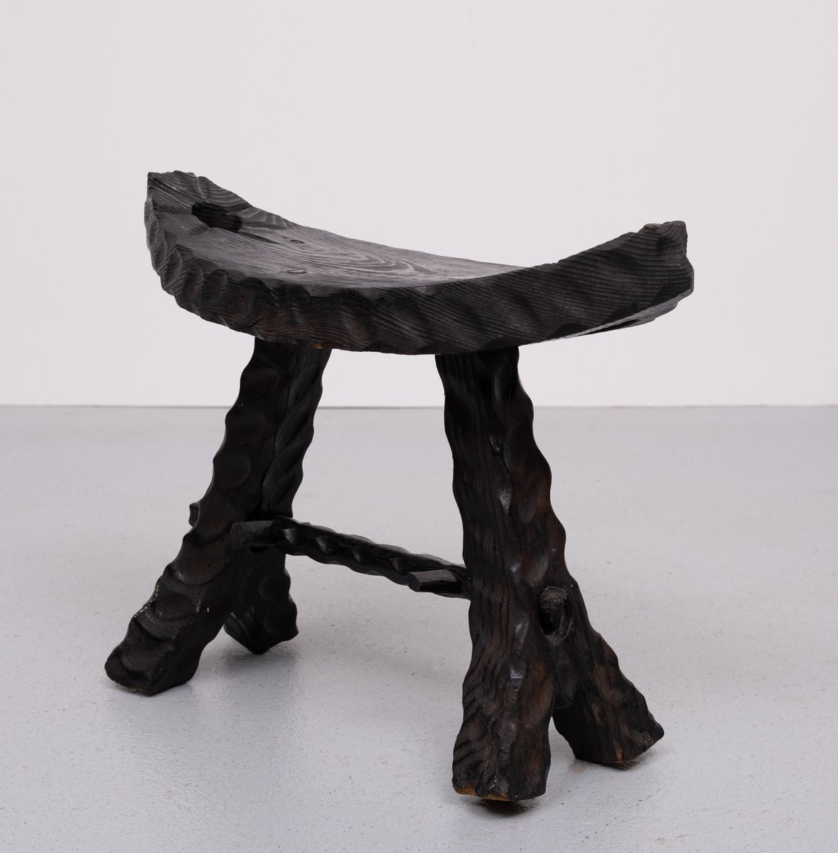 Spanish Brutalist Handmade Stool, 1950s for sale at Pamono