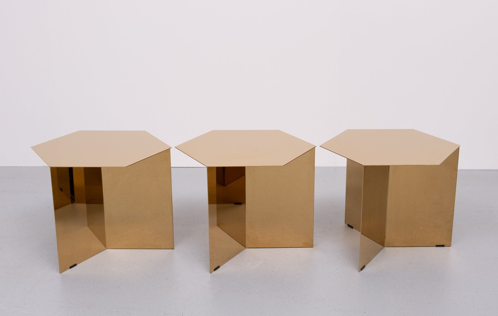 Danish Slit Side Tables in Brass from Hays, 1980s, Set of 3 for sale at ...