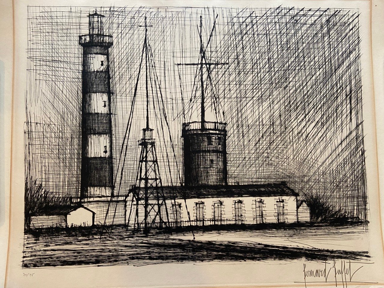 Bernard Buffet, Lighthouse, Original Drypoint Etching for sale at Pamono