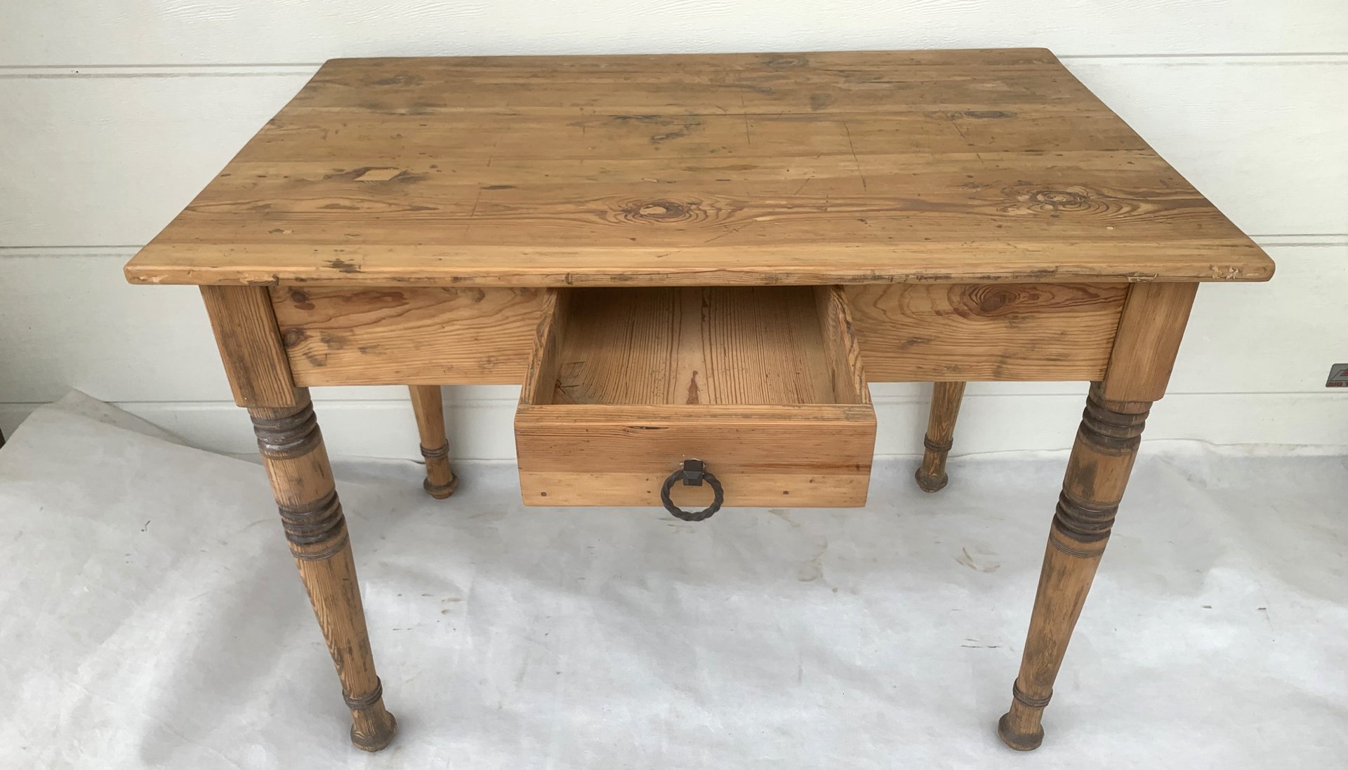 Wabi-Sabi Country Rustic Table with Drawer, 1900s for sale at Pamono