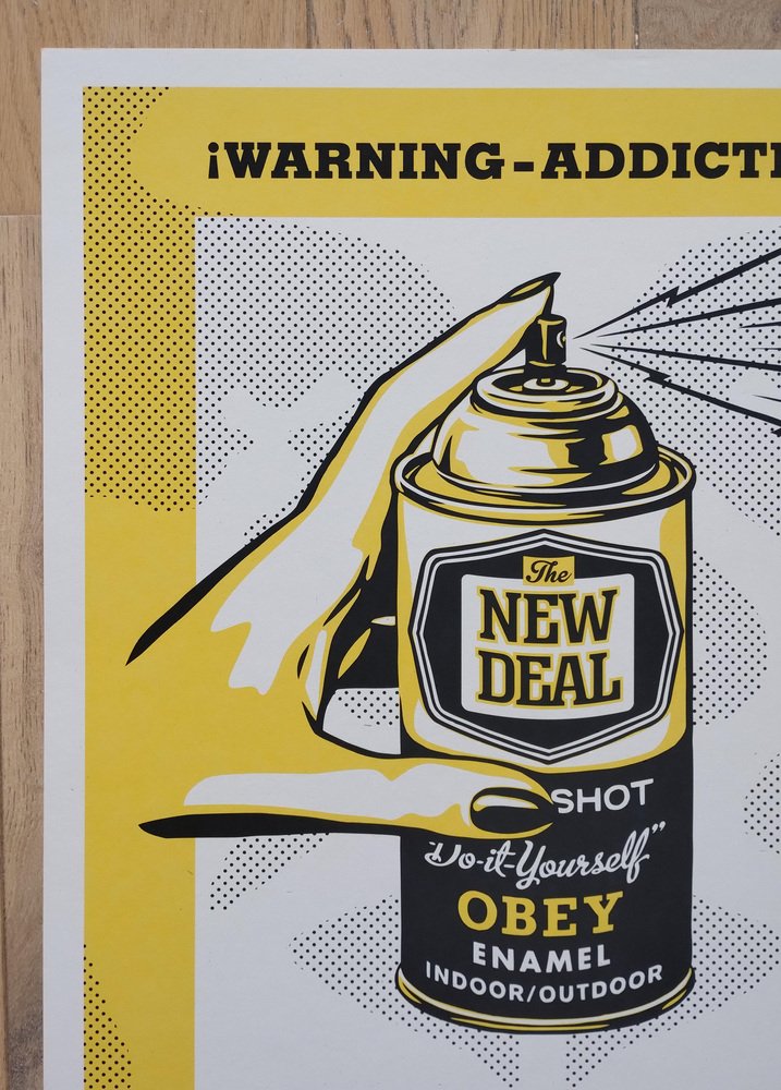 Shepard Fairey (Obey Giant), Warning Addictive, 2019, Serigrafia in ...