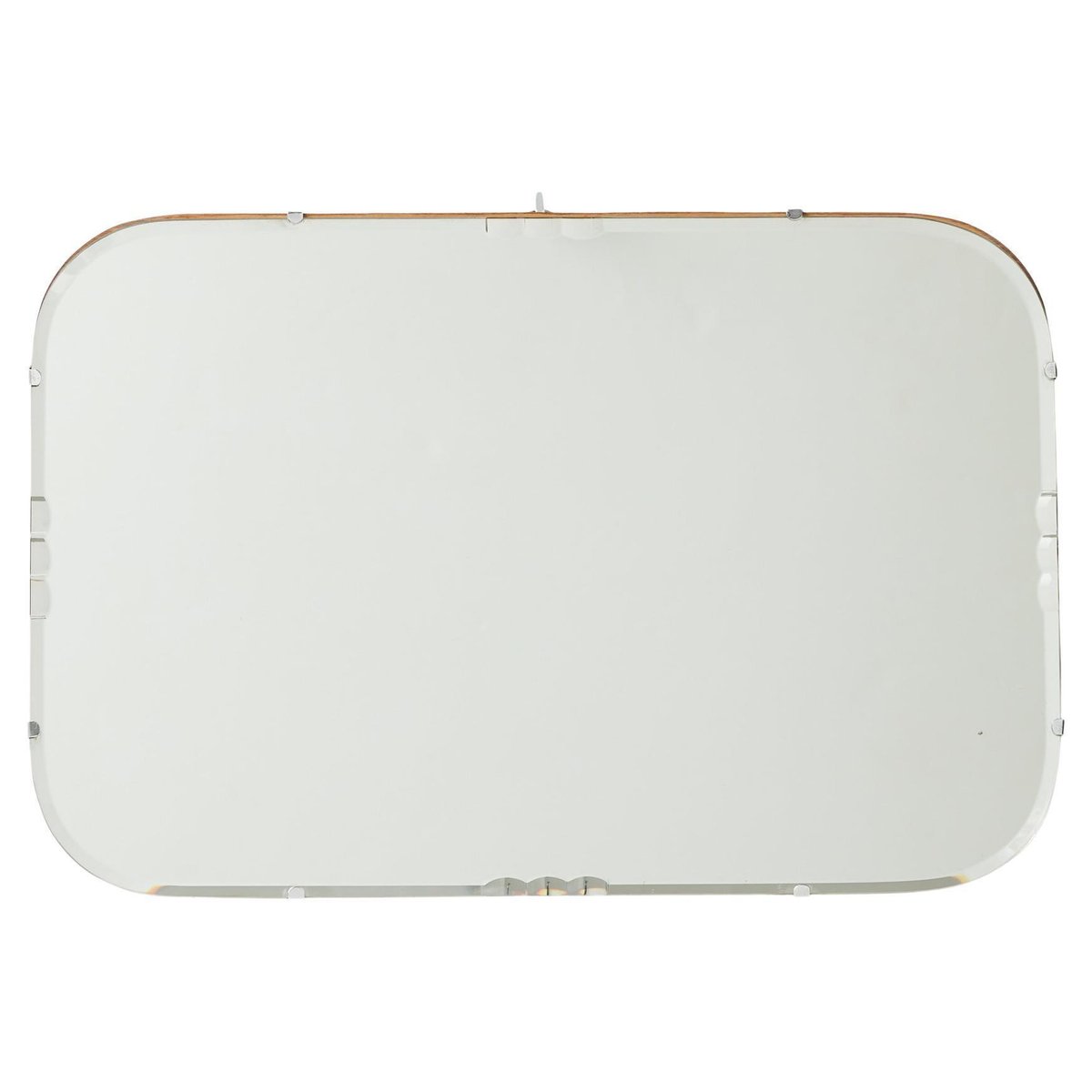 French Rounded Mirror with Visible Clips and Patina, 1940s for sale at ...