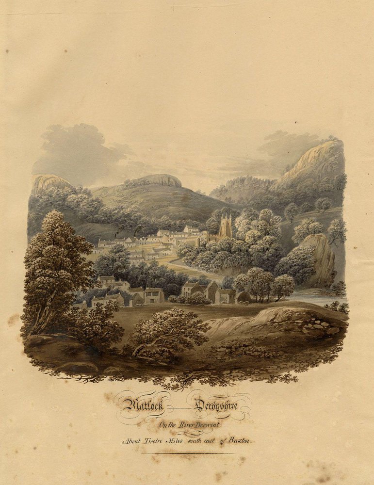 Matlock on the River Derwent, Derbyshire, 1832, Watercolour for sale at ...