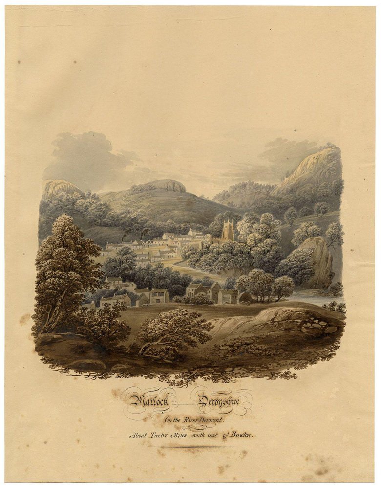 Matlock on the River Derwent, Derbyshire, 1832, Watercolour for sale at ...