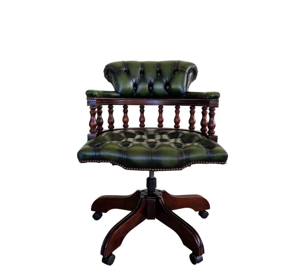 Chesterfield Desk Chair in Leather for sale at Pamono