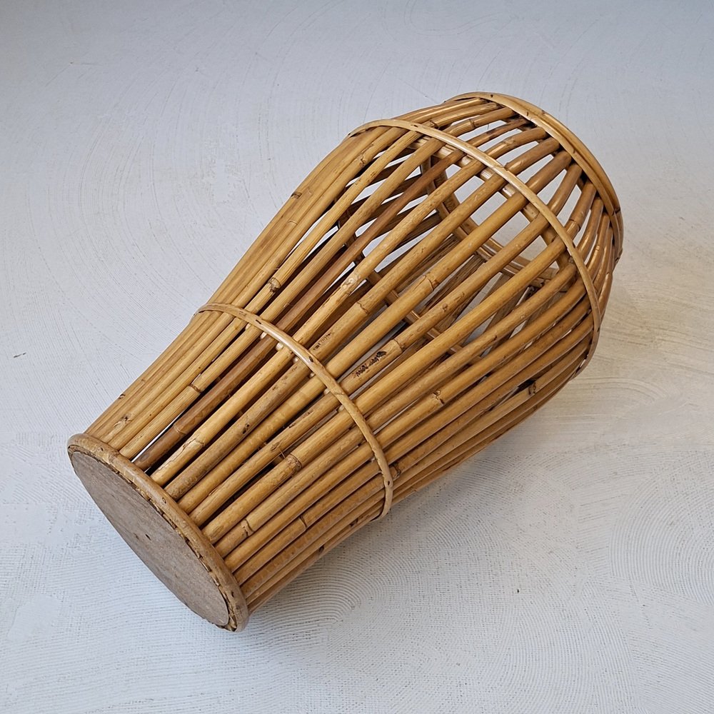 Italian Rattan Umbrella Holder, 1960s for sale at Pamono