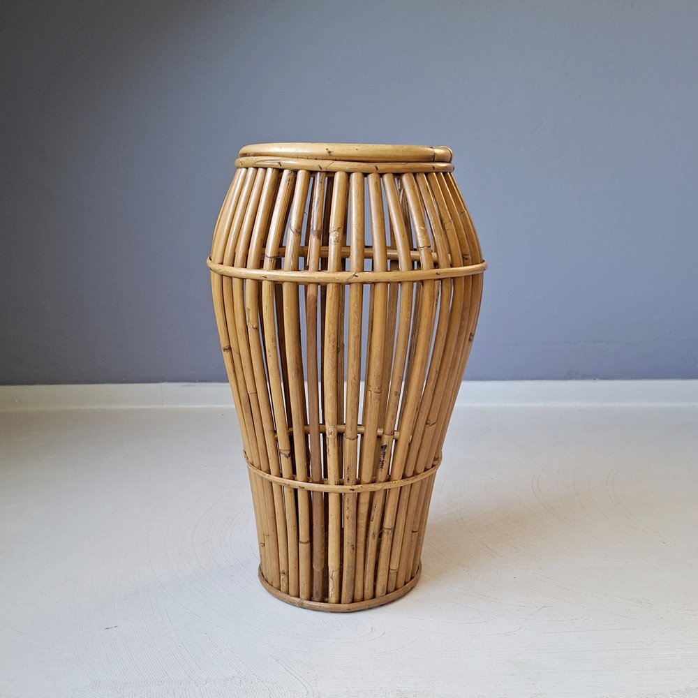 Italian Rattan Umbrella Holder, 1960s for sale at Pamono