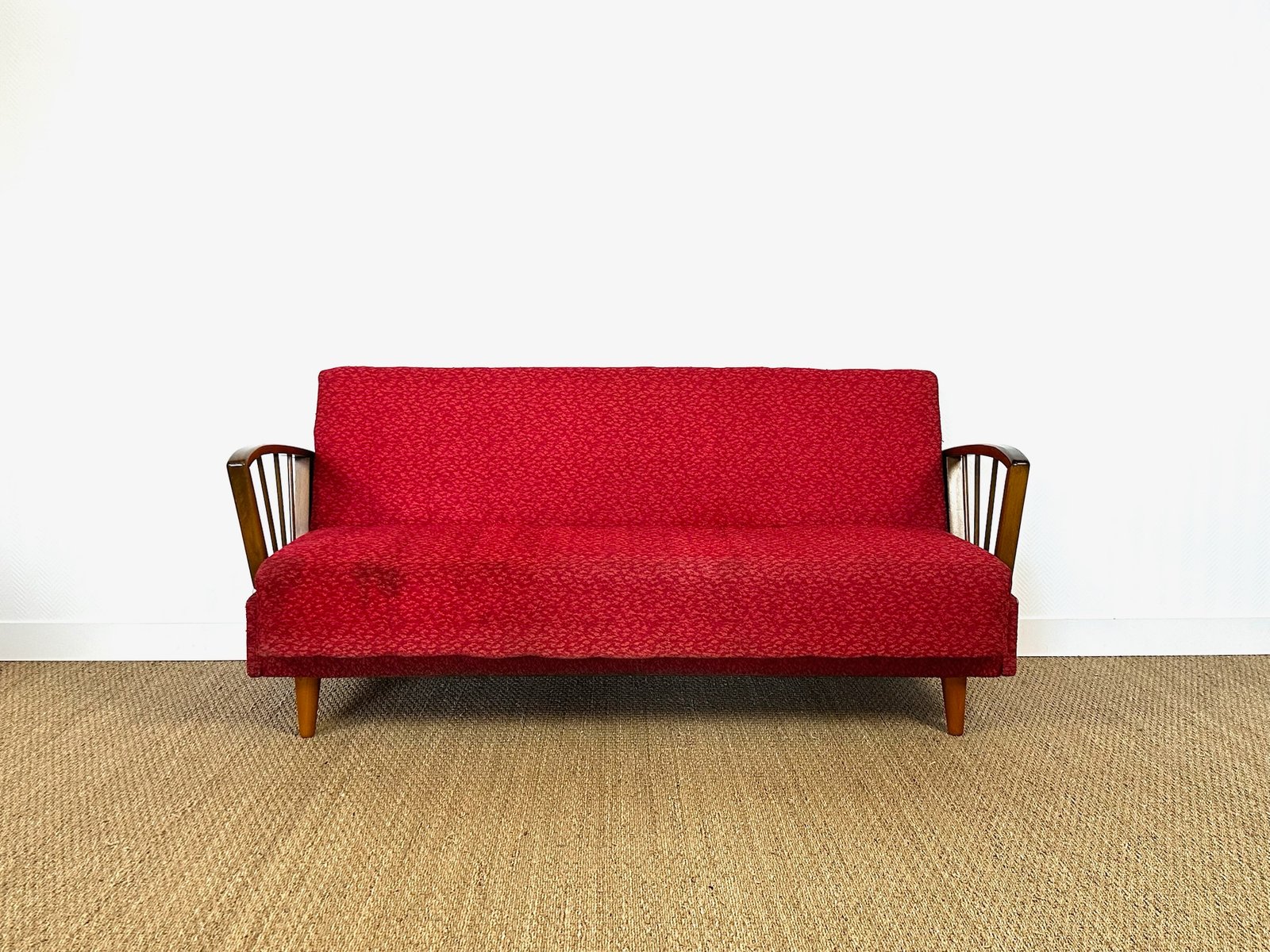 Vintage Scandinavian Convertible Sofa in Wood and Fabric, 1960s for ...