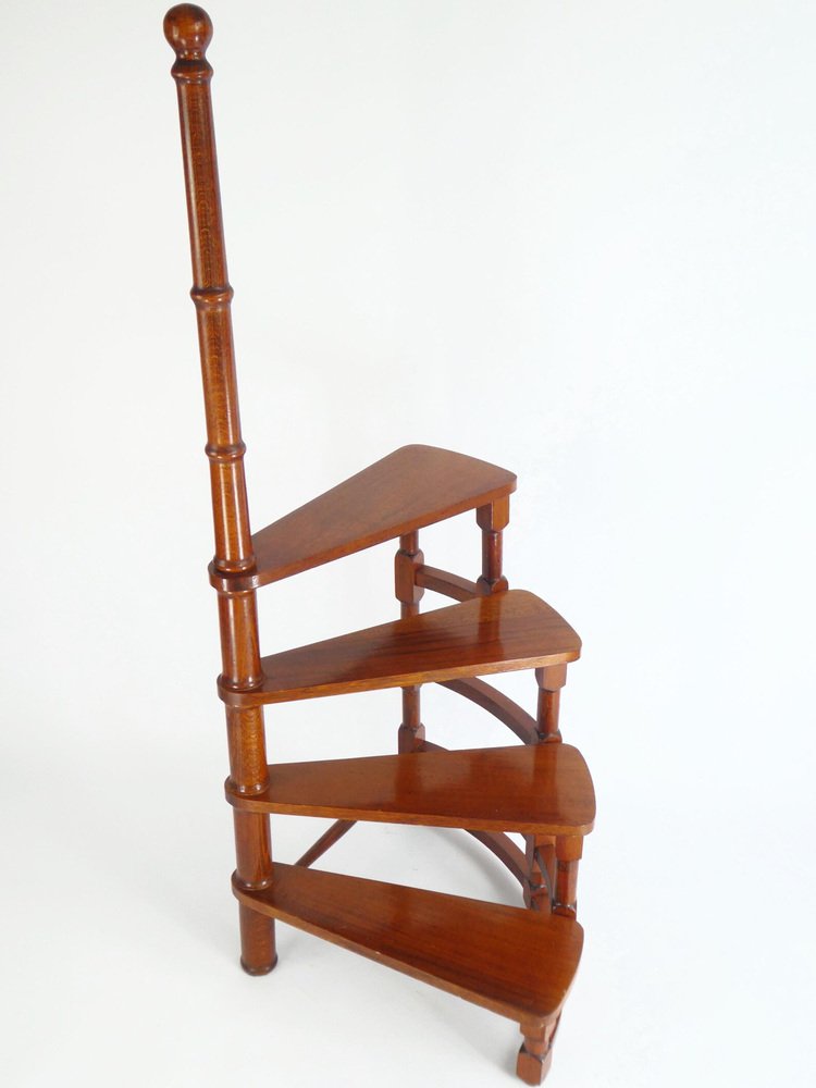 Victorian Style Library Stairs in Wood, 1950s for sale at Pamono