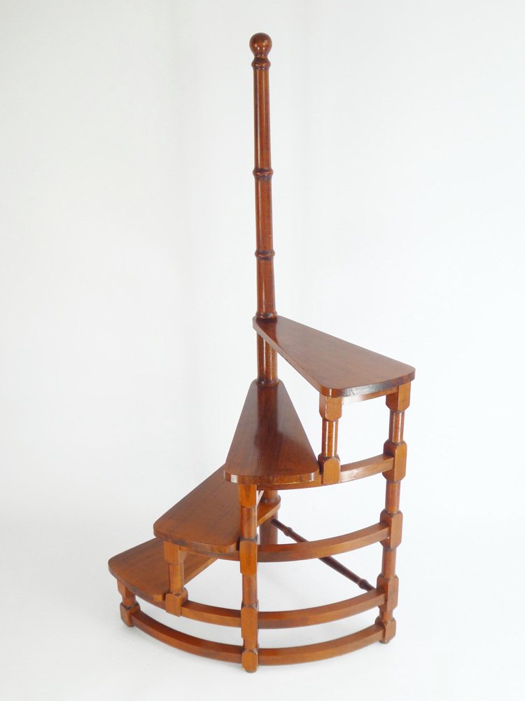 Victorian Style Library Stairs in Wood, 1950s for sale at Pamono