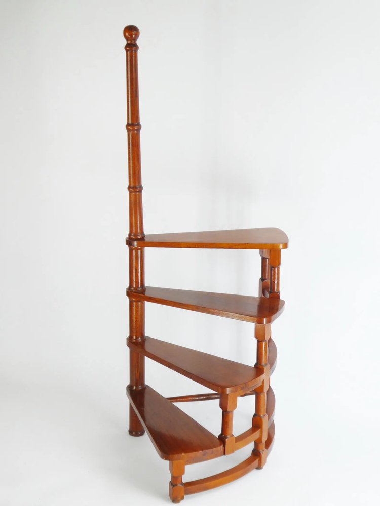 Victorian Style Library Stairs in Wood, 1950s for sale at Pamono