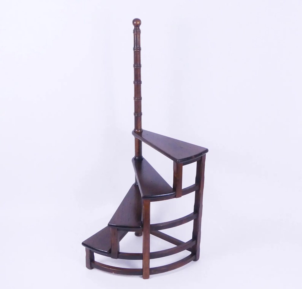Large Victorian Style Spiral Library Stairs in Wood, 1950s for sale at ...