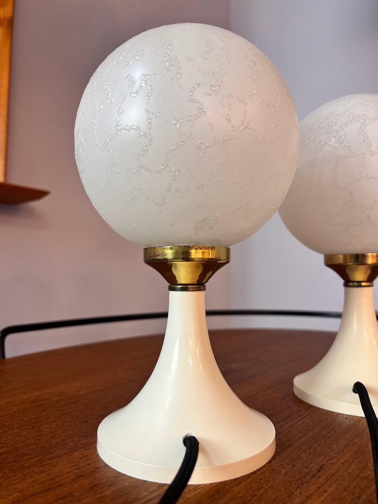 Bedside Lamps with Tulip Bases, Set of 2 for sale at Pamono