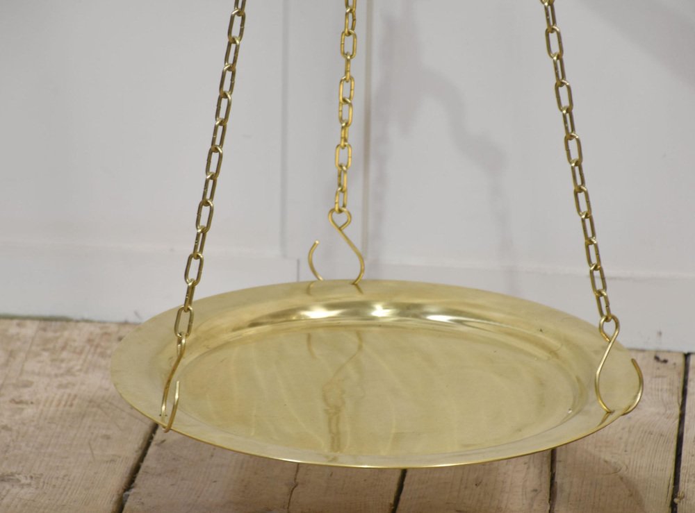 Monumental Floor Standing Brass Butcher Scale, 1890s for sale at Pamono