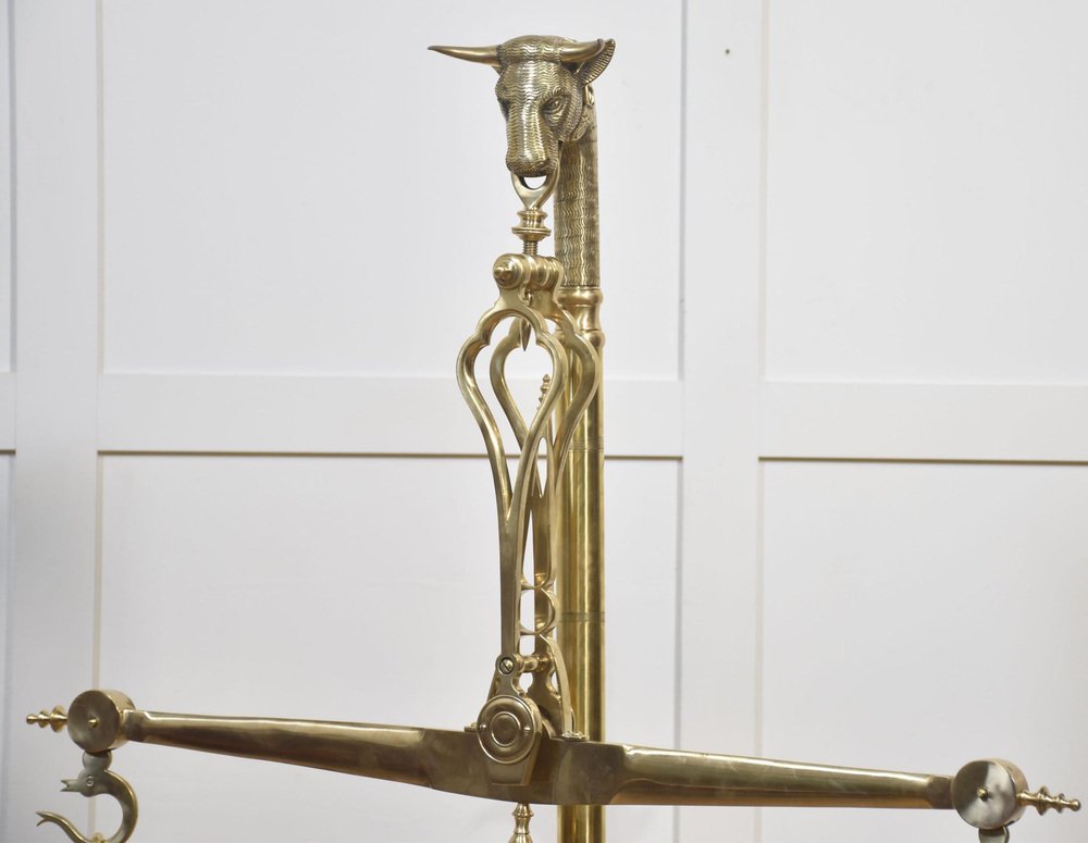 Monumental Floor Standing Brass Butcher Scale, 1890s for sale at Pamono