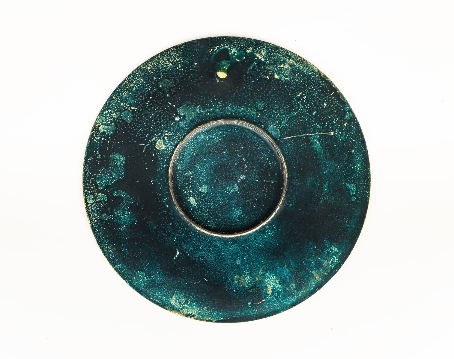 Cloisonne and Blue Enamel Bronze Dish with Medieval Maidens attributed ...