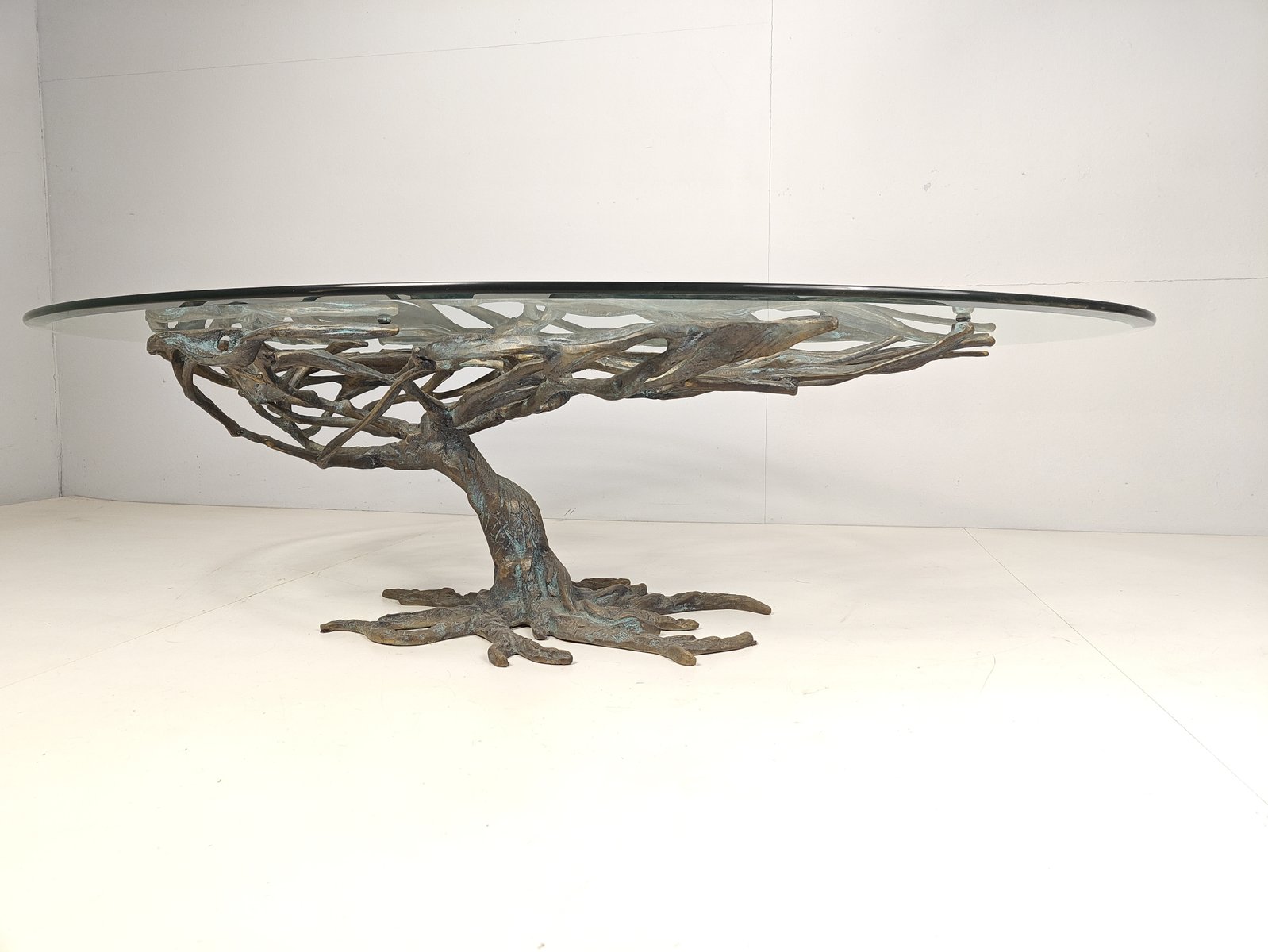 Large Sculptural Bronze Tree Table, 1970s for sale at Pamono