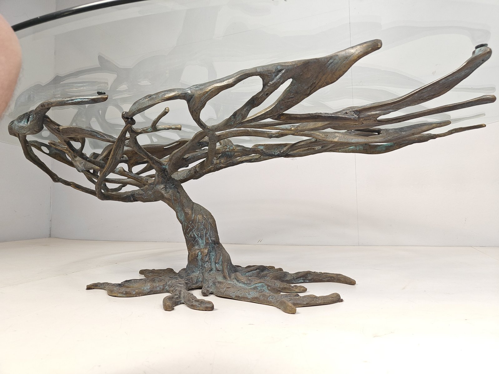 Large Sculptural Bronze Tree Table, 1970s for sale at Pamono