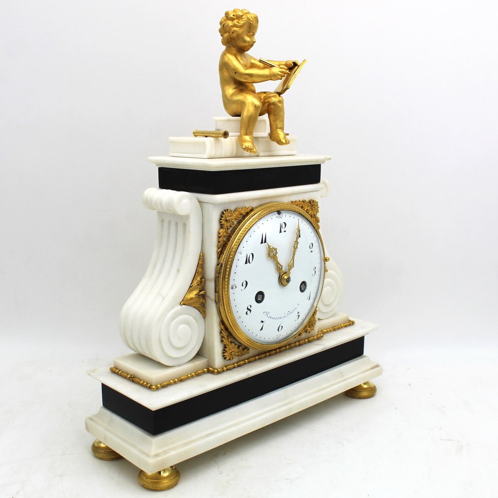 Louis XVI Pendulum Clock in Gilt Bronze and Marble, 1700s for sale at ...