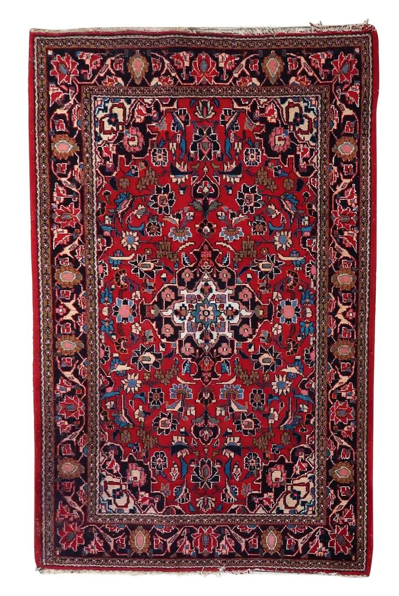 Vintage Middle Eastern Handmade Kashan Rug, 1920s for sale at Pamono