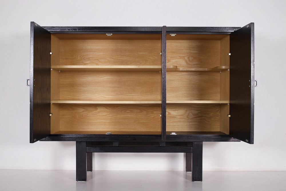 Brutalist Black Bar Cabinet, 1970s for sale at Pamono