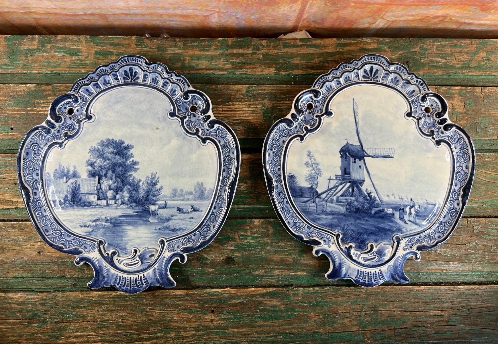 Delft Wall Plaques by Joost Thooft & Labouchère for Royal Delft, Set of ...