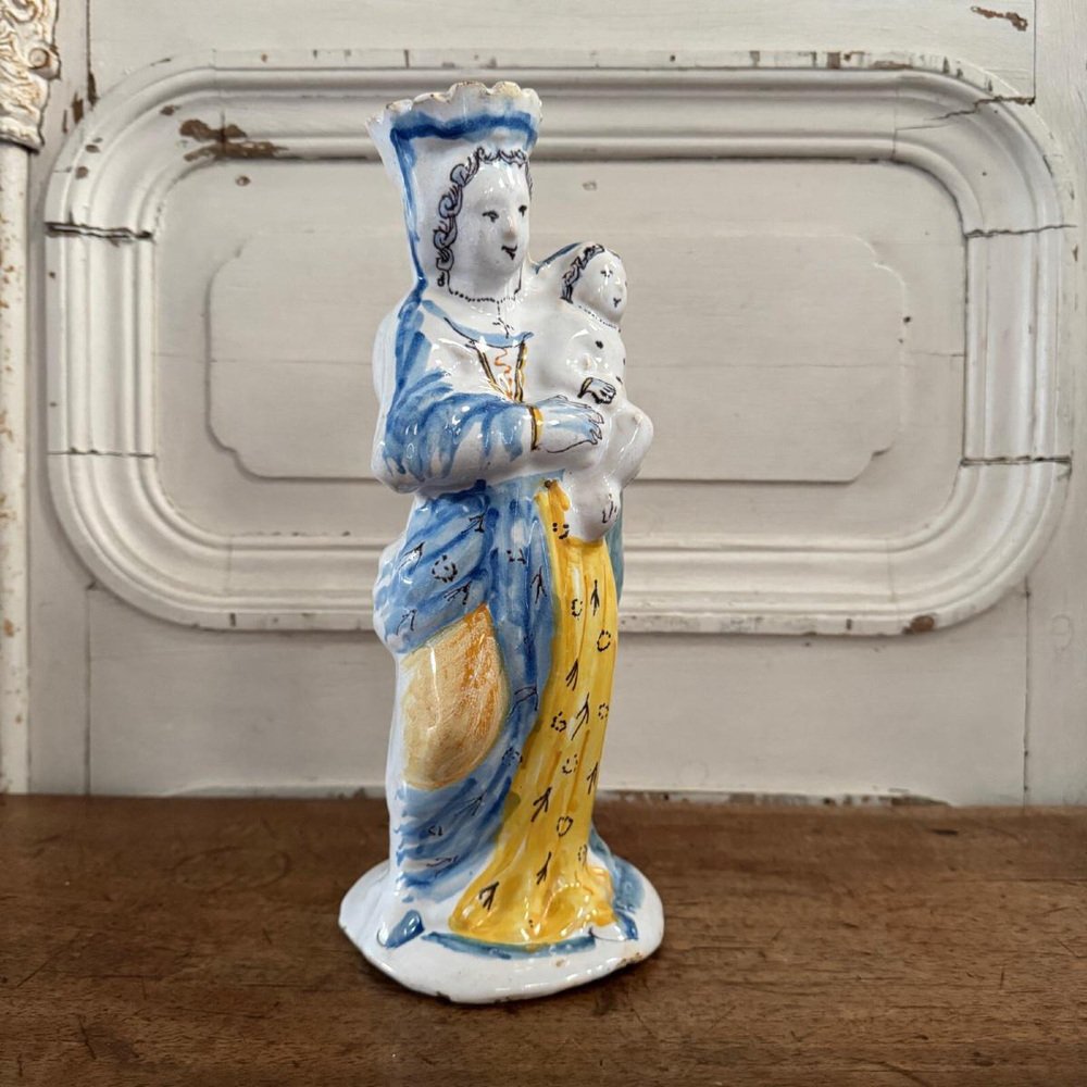 18th Century Virgin Mary in Nevers Earthenware for sale at Pamono