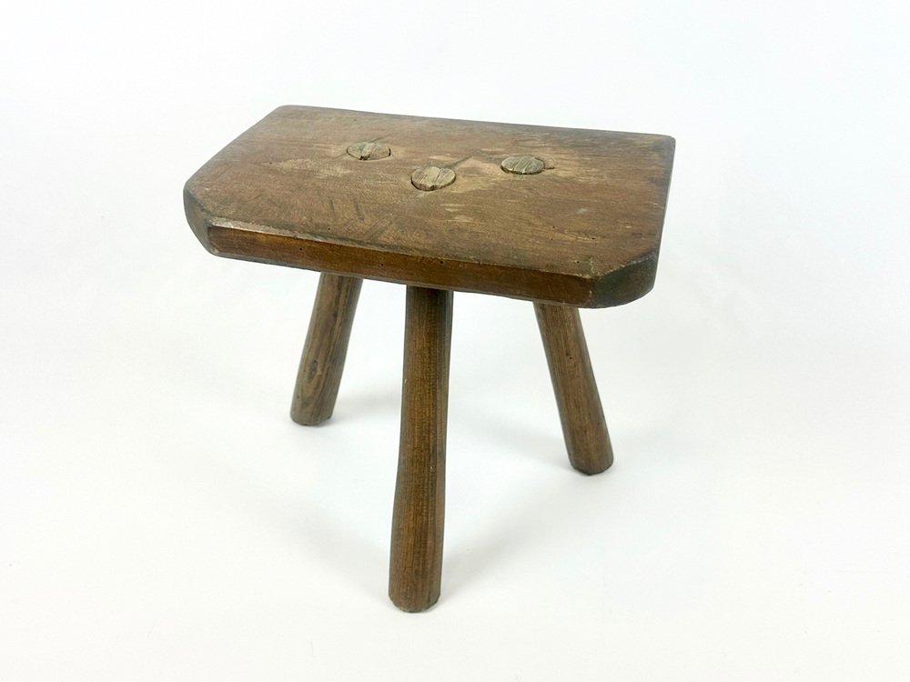 Antique Rustic Farm Milking Stool, 1900s for sale at Pamono