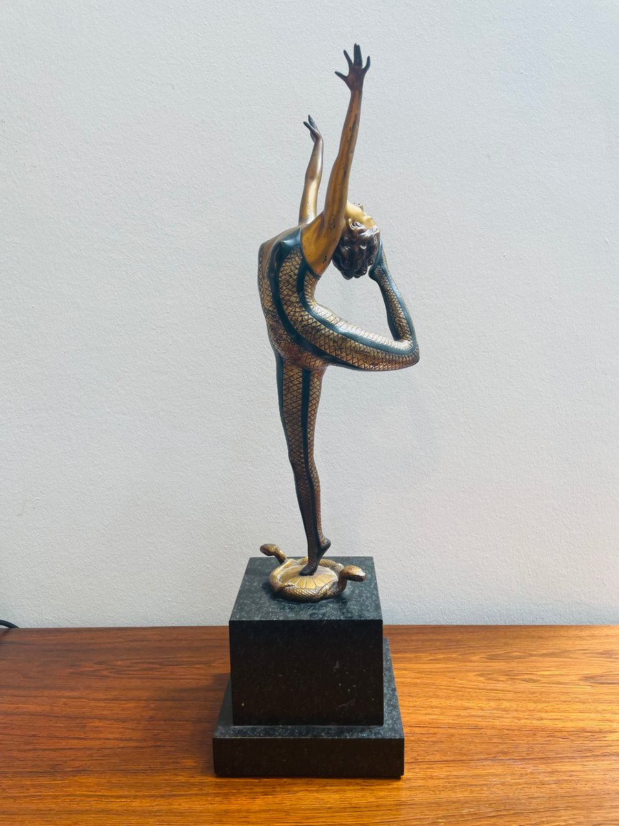 Art Deco Bronze Sculpture by Otto Poertzel, 1920s for sale at Pamono