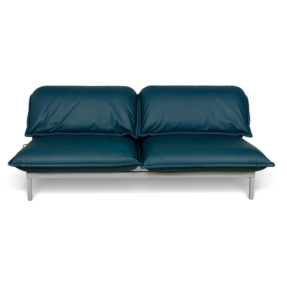 Nova 340 2-Seater Sofa in Blue Leather from Rolf Benz for sale at Pamono