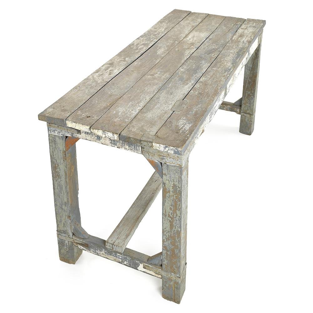 Workshop Table in Patinated Wood for sale at Pamono