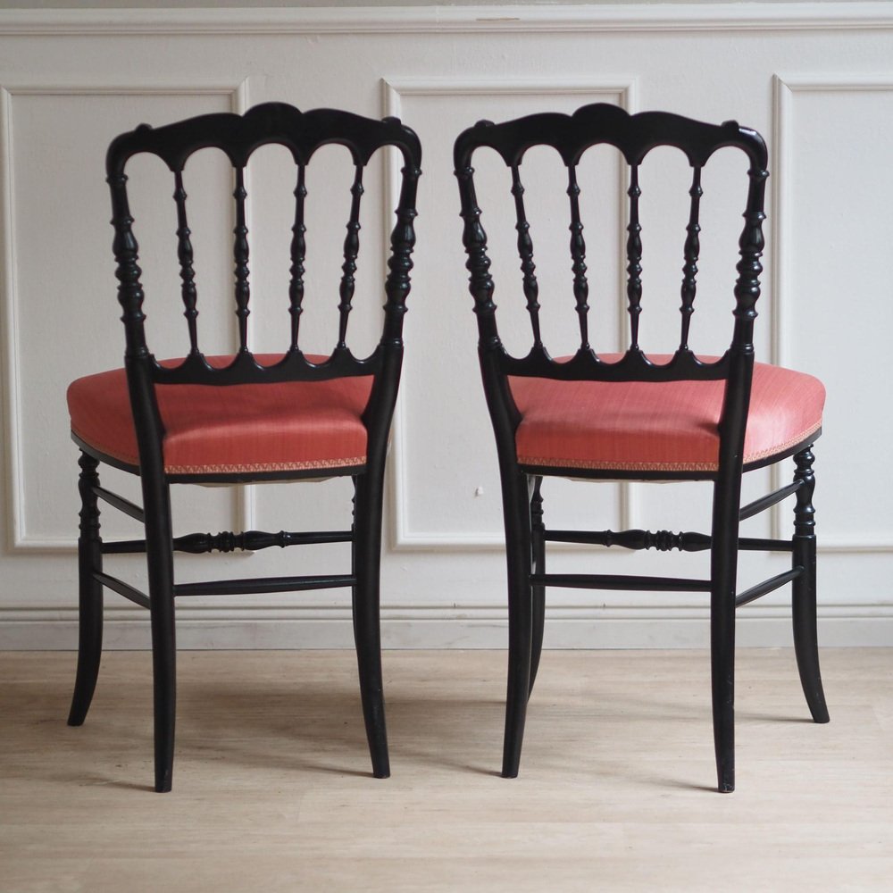 Antique Napoleon III Chairs with Red Upholstery, Set of 2 for sale at ...