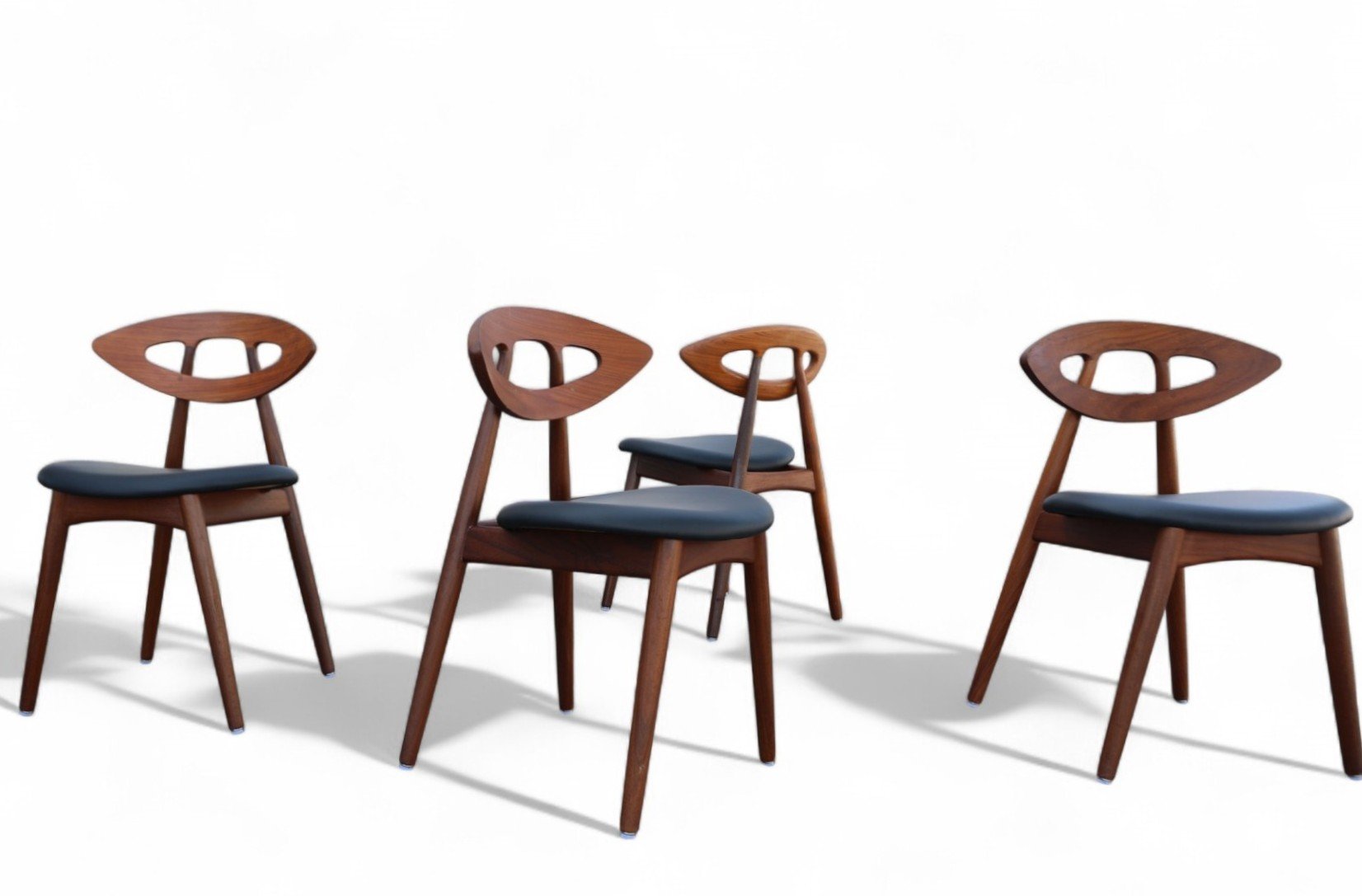 The Eye Chair in Teak and Black Leather by Ejvind A. Johansson, 1960s ...