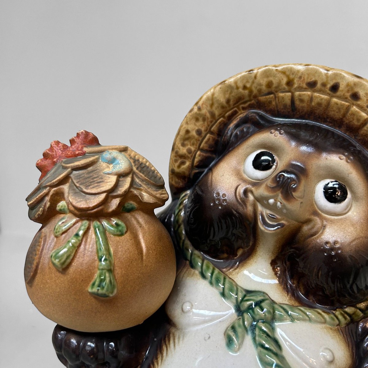 Vintage Japanese Tanuki Statue Lucky Charm with Money Pouch, 1980 for ...