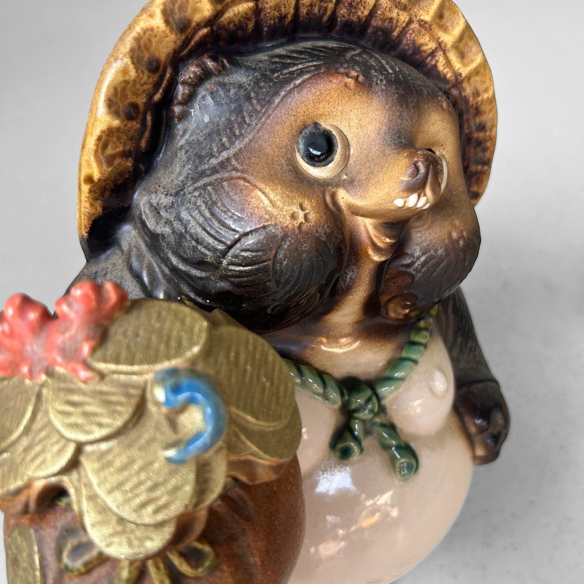 Vintage Tanuki Statue Japanese Lucky Charm with Money Pouch, 1980 for ...