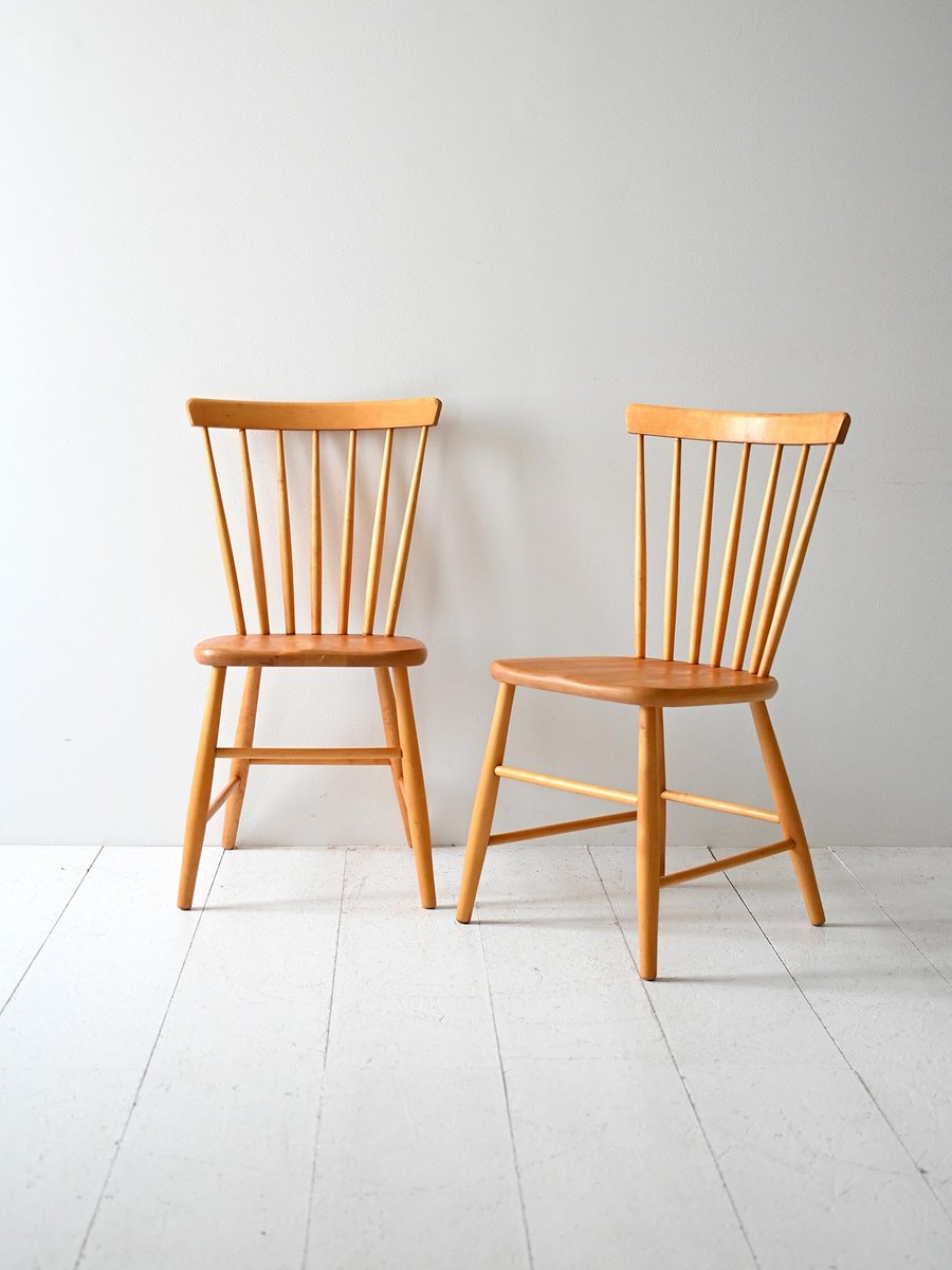 Set of Vintage Scandinavian Pinstolar Model Chairs, 1960s for sale at ...