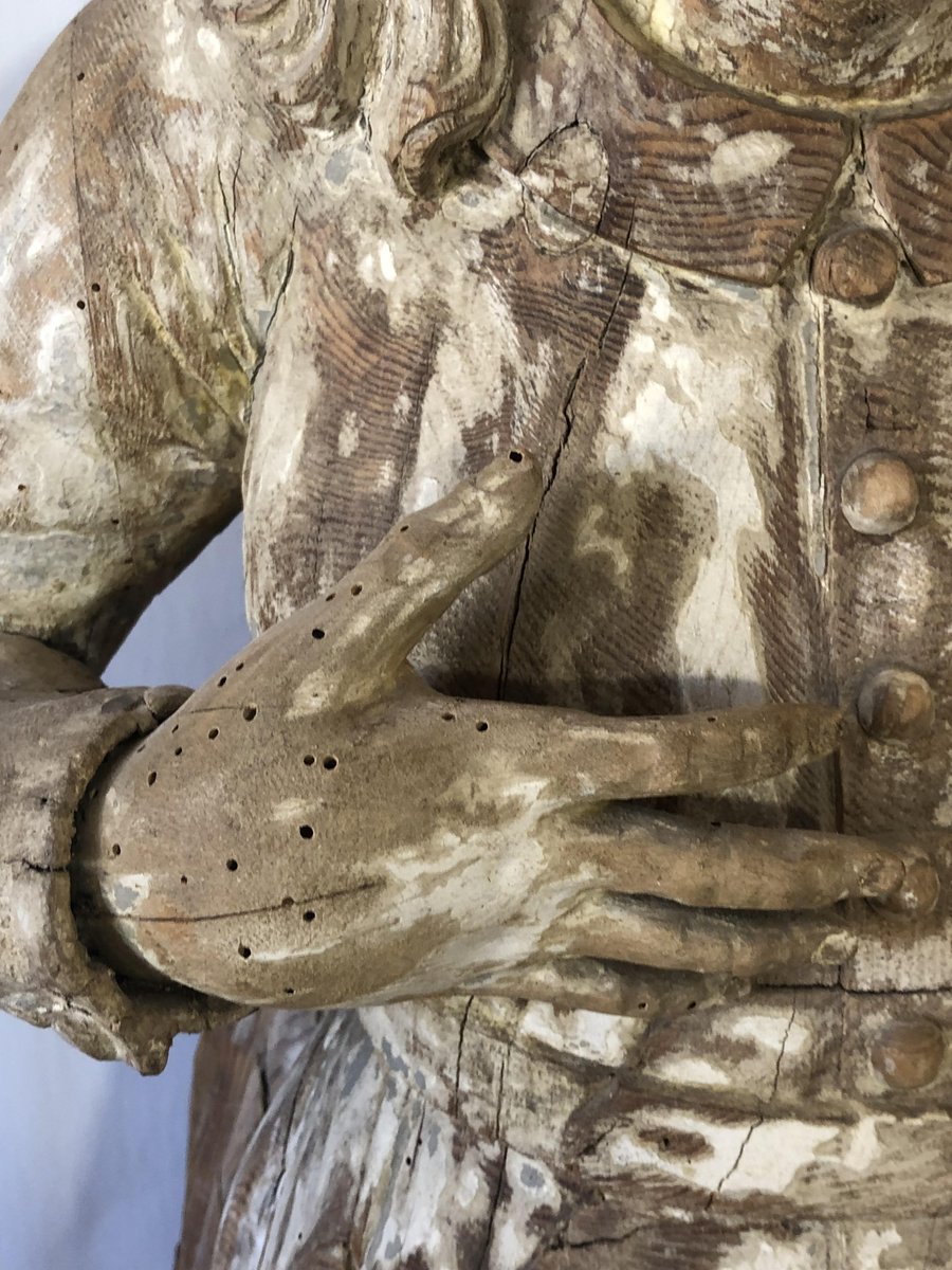 Carved Figurative Sculpture, 1800s, Oakwood for sale at Pamono